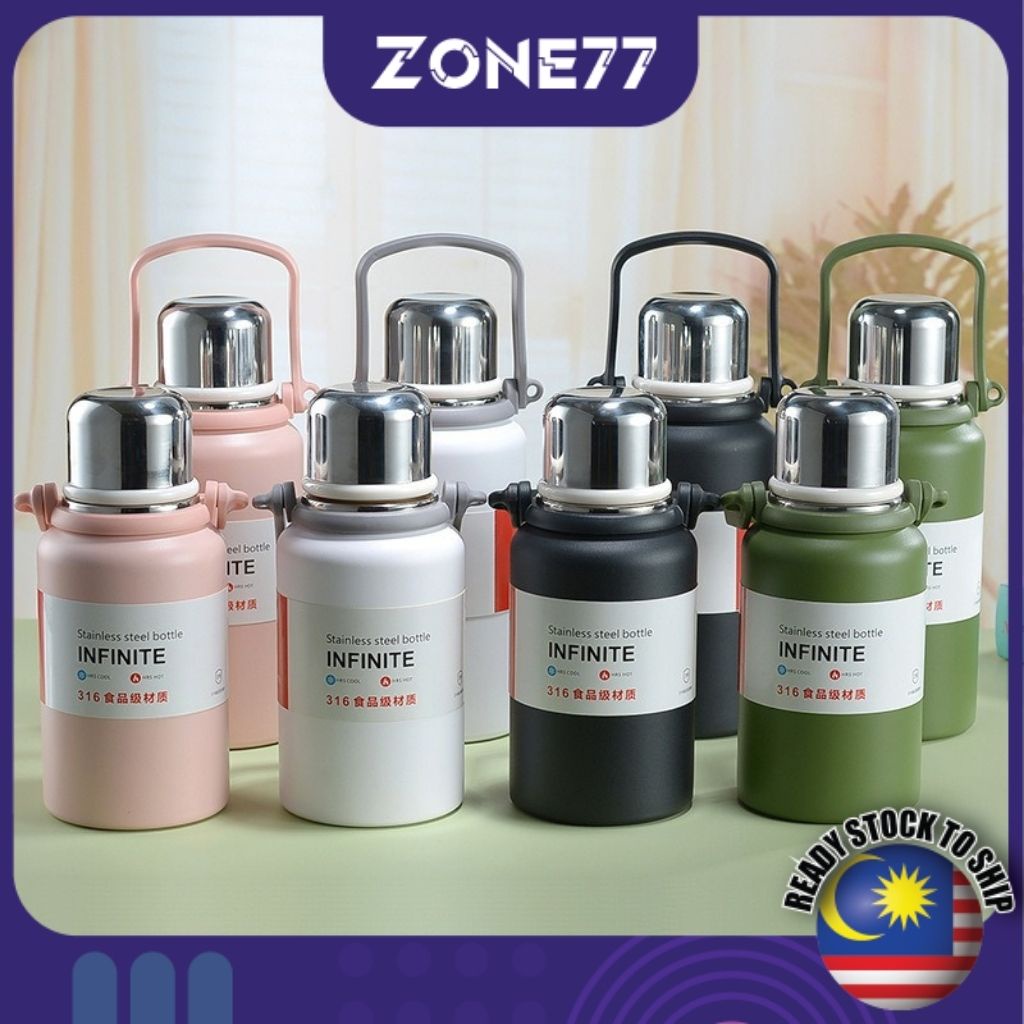 1000ML/1200ML Stainless Steel Flask Tumbler With Handle Insulated Flask ...