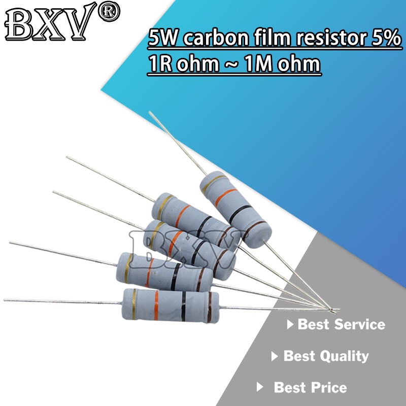 10PCS 5W Carbon Film Resistor 5% 110K ~ 1M 120K 150K 200K 270K 470K ...