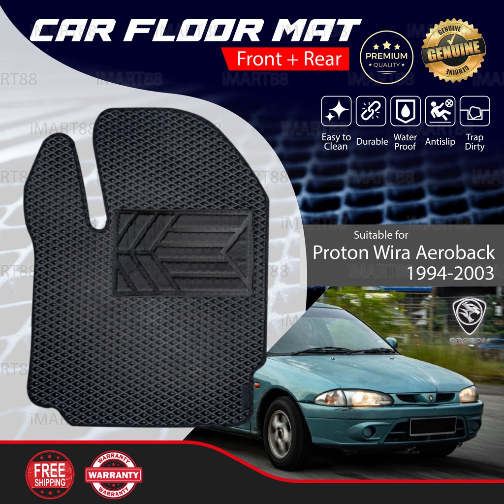 Original Proton Wira Aeroback 94-03 Car Floor Mat Red Black Carpet ...