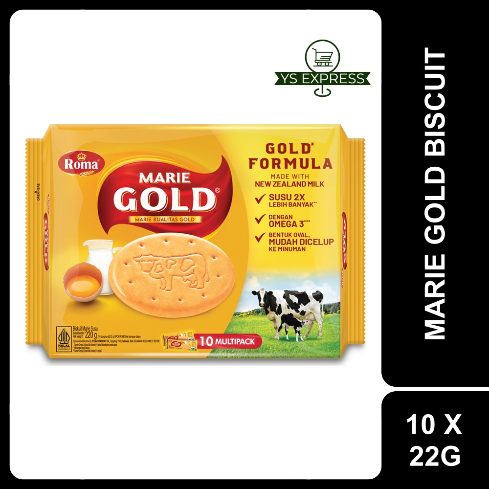 Roma Marie Gold Biscuit Multipack 12 X 22G (220G) / Biskut Marie ...