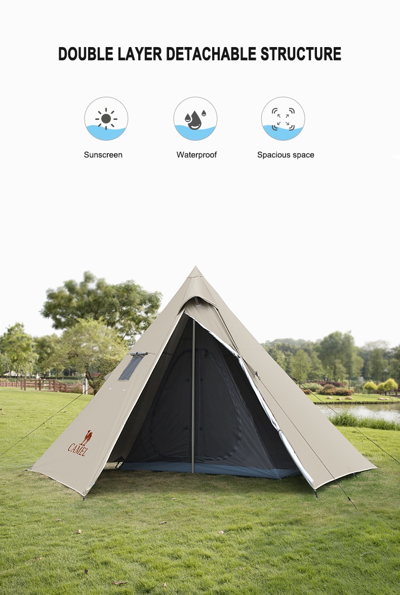 CAMEL CROWN Outdoor Pentagonal Pyramid Tent, Suitable for 2-3 People | Shopee Malaysia