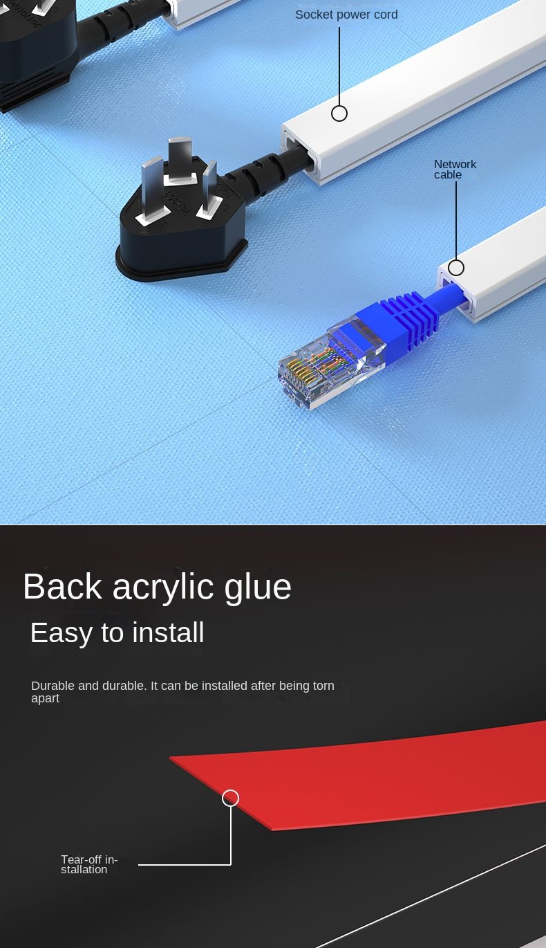 PVC Self-Adhesive Trunking Mini Square Trunking Network Power Cable ...