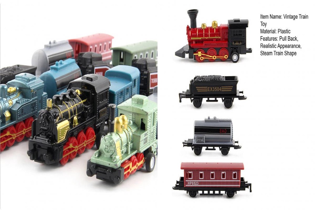 [poslajudo] Vintage Train Toy Locomotive and Carriages Set Retro ...
