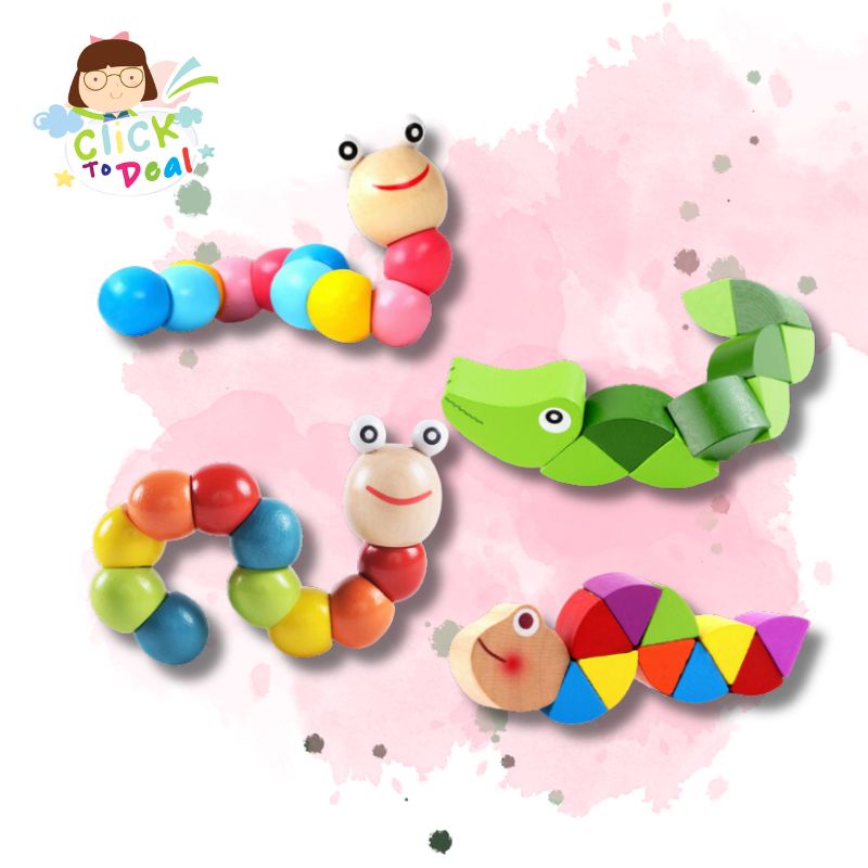 CTD Wooden Twisting Worm Early Learning Toys Caterpillar Toy ...