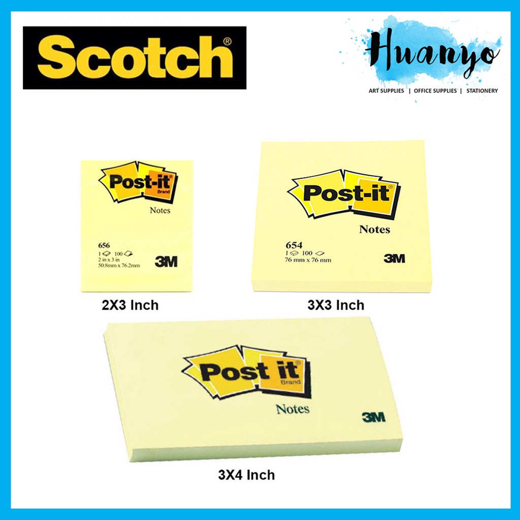 3M Scotch Post-it Yellow / Cloud Blue / Millennial Pink [Sticky Notes ...
