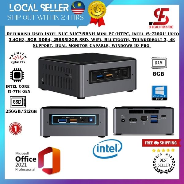Refurbish Used Intel NUC NUC7i5BNH Mini PC/HTPC, Core i5-7260U , 8GB ...