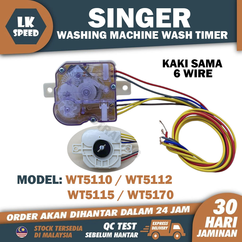 WT5110 / WT5112 / WT5115 / WT5170 SINGER SEMI AUTO Washing Machine wash timer manual mesin basuh ...
