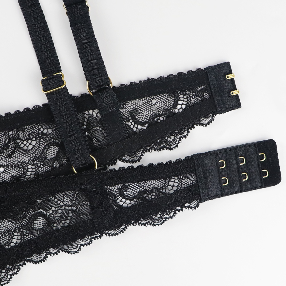 Varsbaby sexy comfortable transparent deep V underwear suit 1 bra+ ...