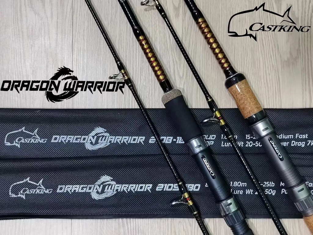 CASTKING DRAGON WARRIOR 2108 E-GLASS/ 2109 CORK E-GLASS SPINNING ROD ...