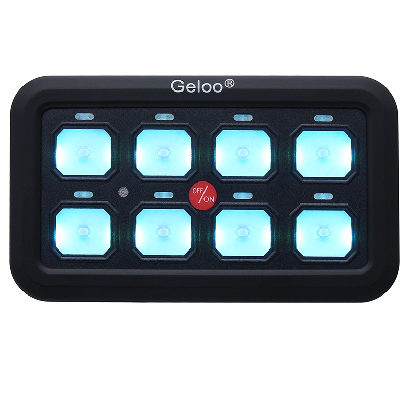 (Matte Black Panel) 2023 New 8 Gang Marine Switch Panel 7 LED Auto ...
