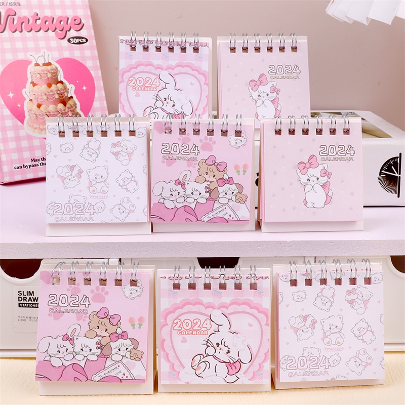 2024 Mini Simple Calendar /Daily Schedule Yearly Notepad Agenda Planner ...