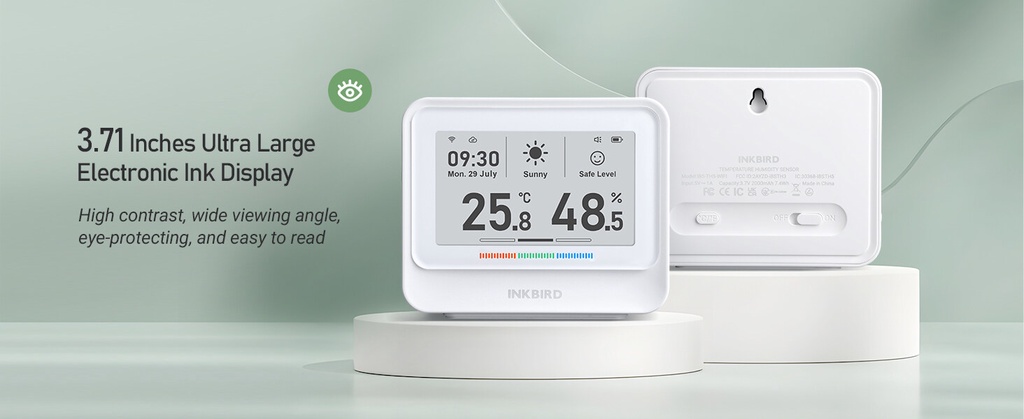 INKBIRD IBS-TH5-WIFI 8-in-1 Indoor Temperature and Humidity Monitor Home Weather Station Indoor ...