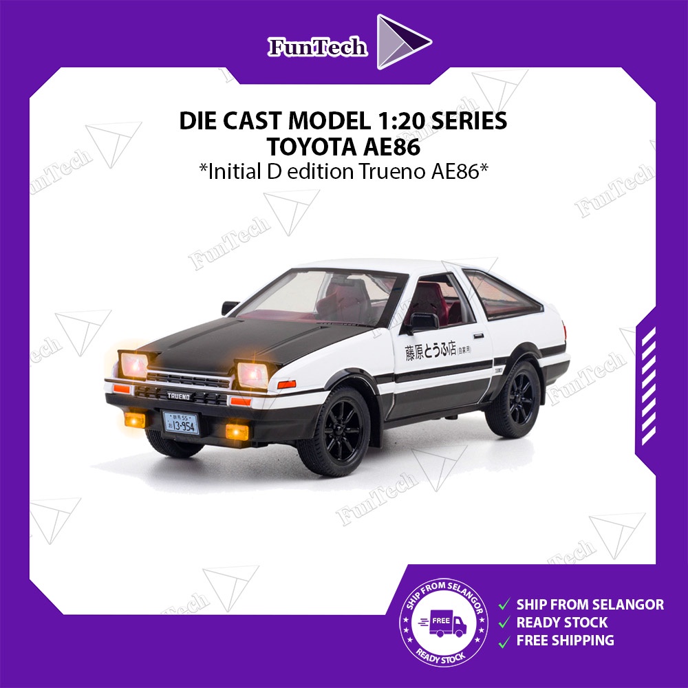 FunTech Die Cast Car Model 1:20 Scale Series Toyota Sprinter Trueno ...