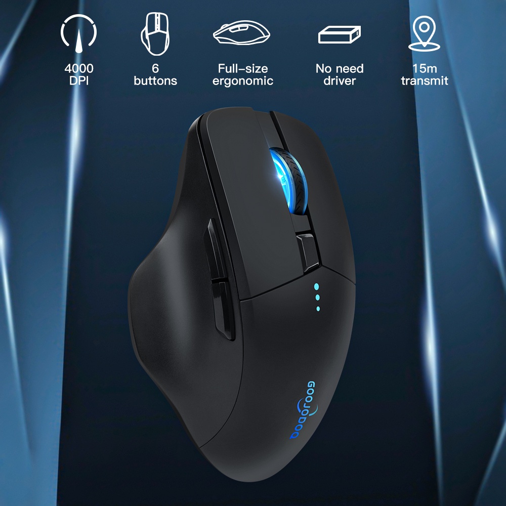 GOOJODOQ 2.4GHz Ergonomic Scrolling Bluetooth Wireless Mouse | Shopee ...