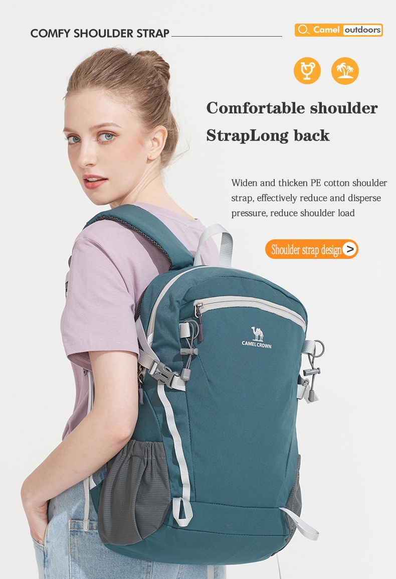 CAMEL CROWN Outdoor 18L Waterproof Backpack, Waterproof Travel Bag, Lightweight School Bag ...