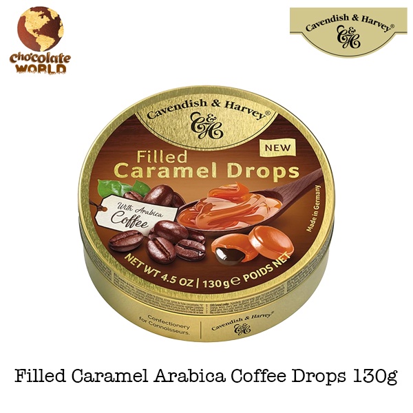 Cavendish & Harvey Arabica Coffee Filled Caramel Drops Tin 130g (Made ...