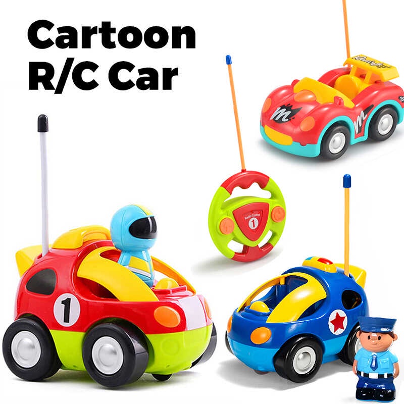 Cartoon Cartoon Police Car Electric Light Music Racing Car RC Remote ...