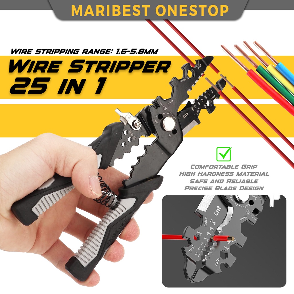 25 in 1 Wire Stripper Cutter Plier Cable Cutter Wire Cutter Crimping ...
