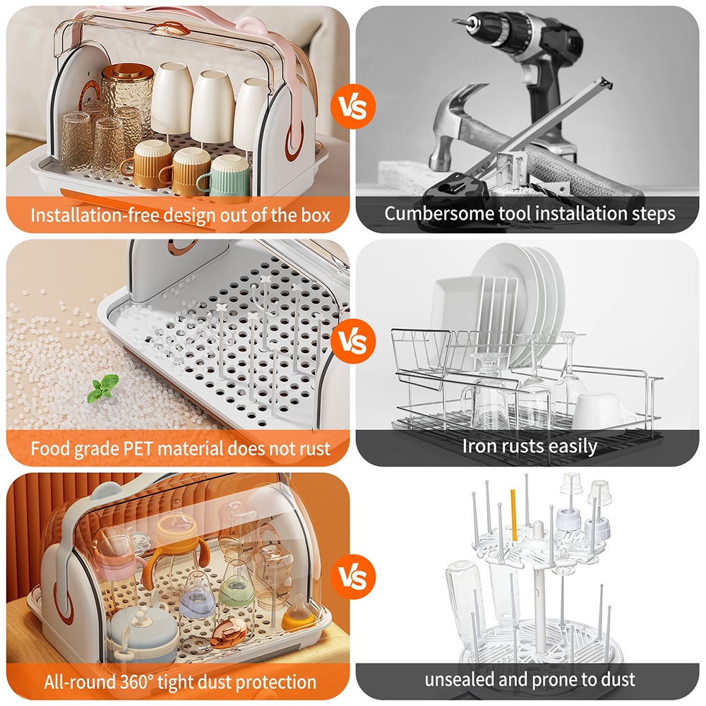 Innohut Multipurpose Cup Drainer Milk Bottle Rack Rak Cawan Bottle ...