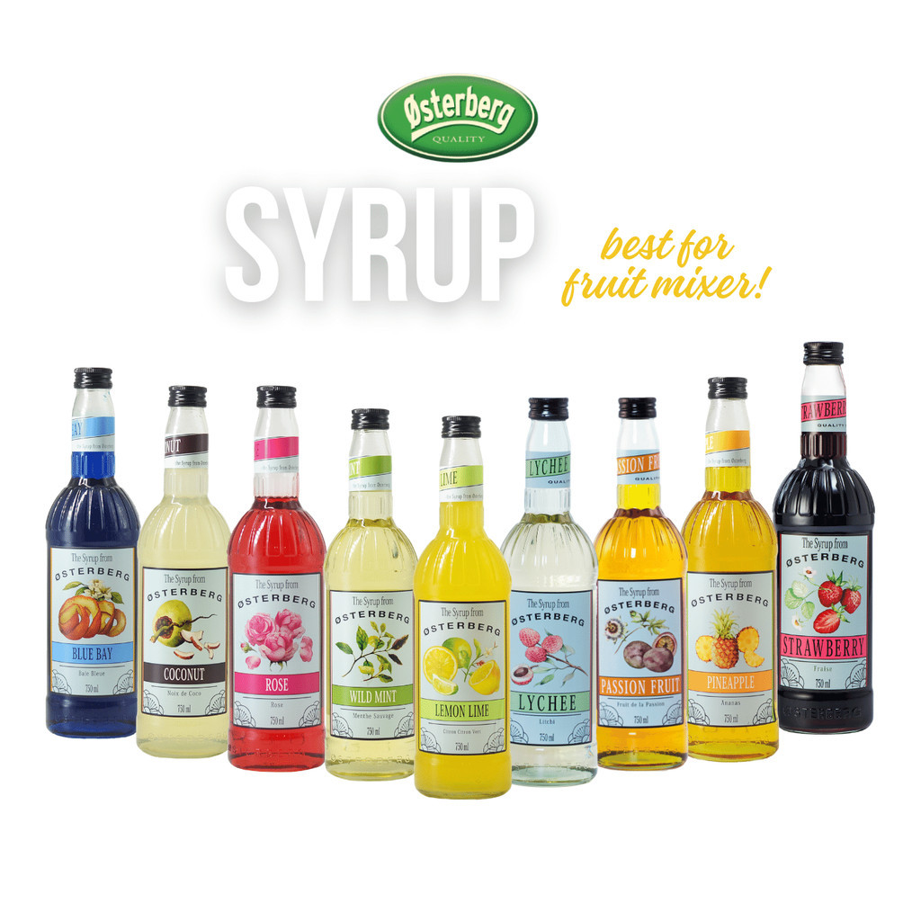 Osterberg Syrup 750ml Halal Coffee Mixer Soda Water Fruity Lychee Lemon ...