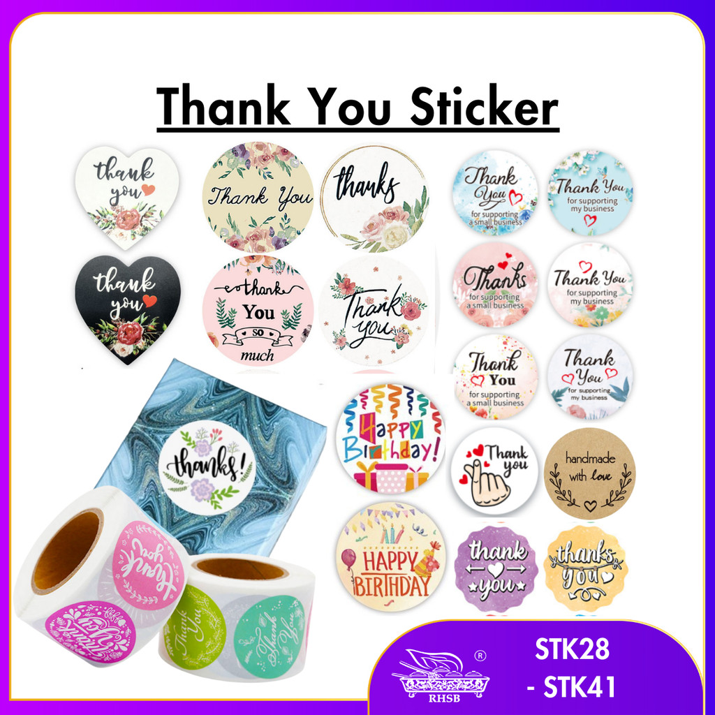 500PCS THANK YOU STICKER/ SEAL TAPE/ LABEL STICKER/ FOOD STICKER ...