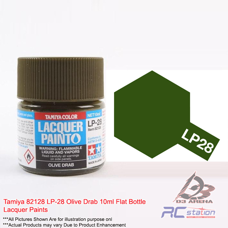 Tamiya #82128 LP-28 Olive Drab 10ml Flat Bottle Lacquer Paints [82128 ...