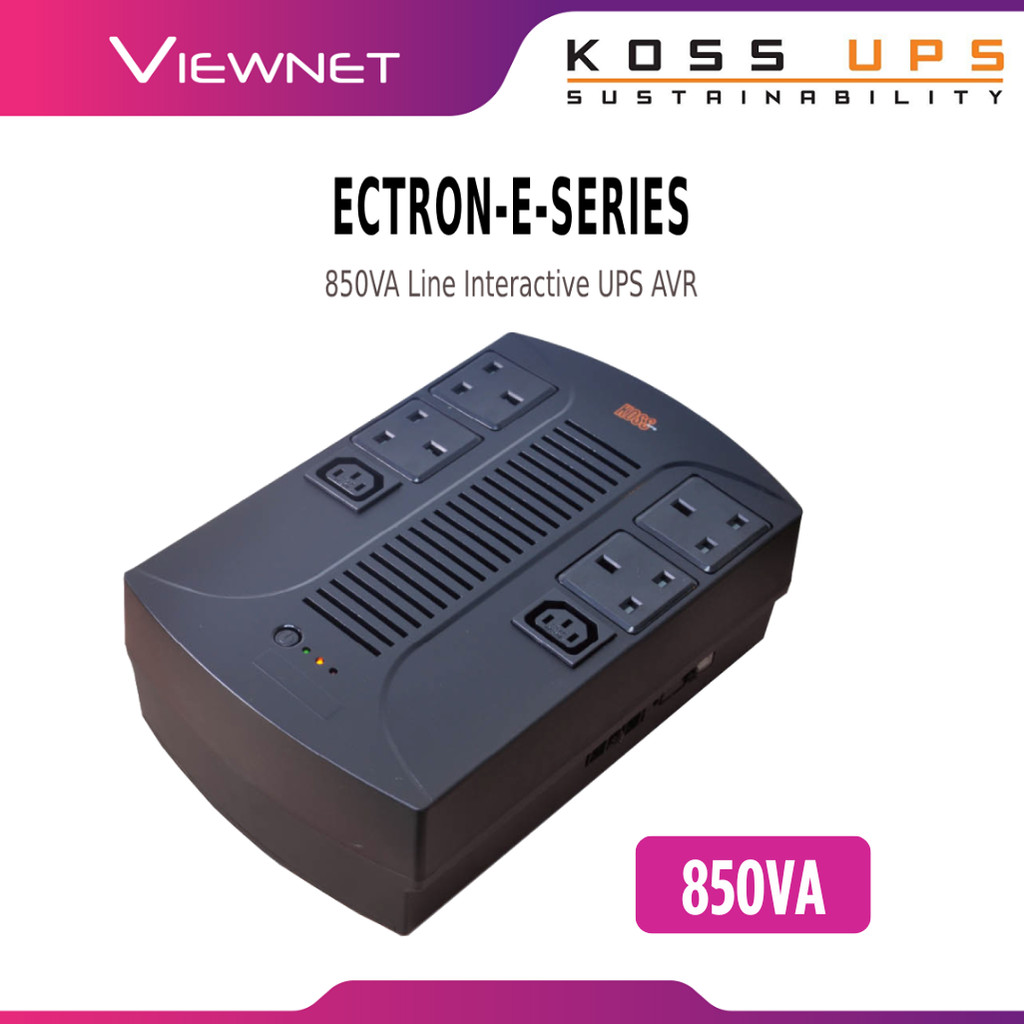 KOSS E-85P 850V ECTRON LINE-INTERAVTIVE UPS AVR WITH 4x BRITISH SOCKETS ...
