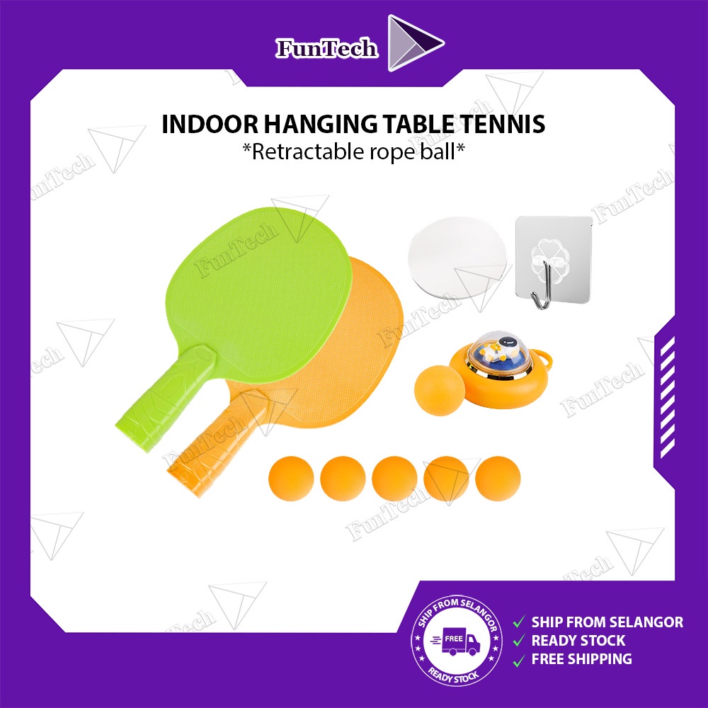 FunTech Indoor Hanging Table Tennis Trainers Portable Set Hand Eye ...
