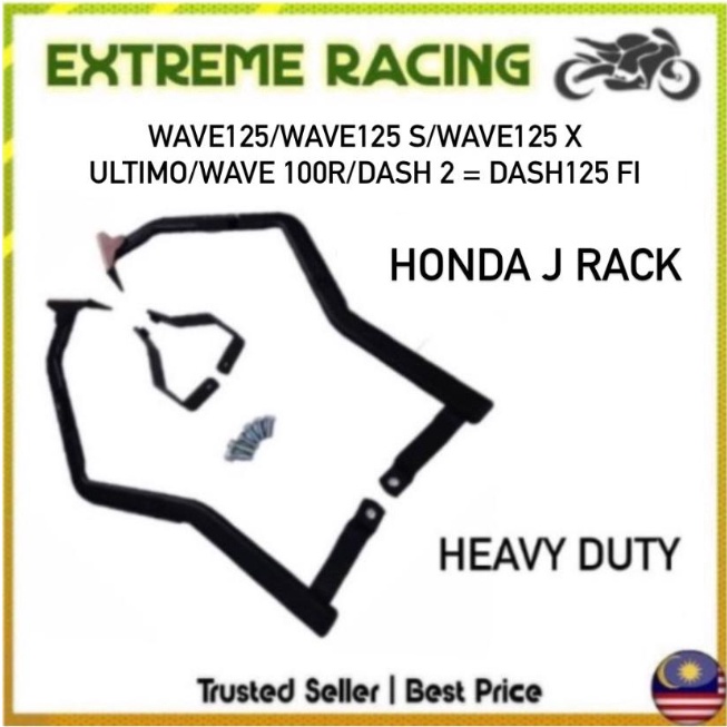 J Rack Monorack Tapak J Top Box Rack Bracket Honda Wave125 Wave125S Wave125X Ultimo Wave100R ...
