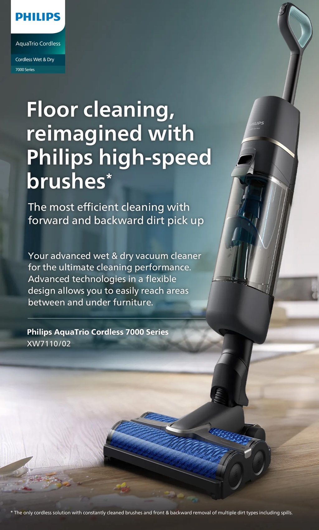 Philips AquaTrio Cordless Wet and Dry Vacuum Cleaner XW7110/02 XW7110 ...