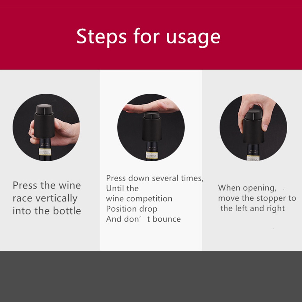 Wine Stopper Stainless Steel Vacuum Memory Wine Stopper Electric ...