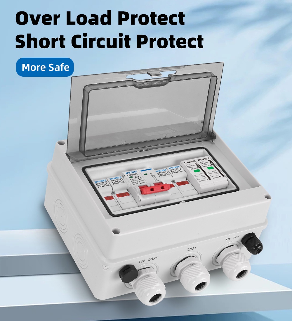 Solar photovoltaic PV Combiner Box Surge Lightning Protection 2 input 1 ...