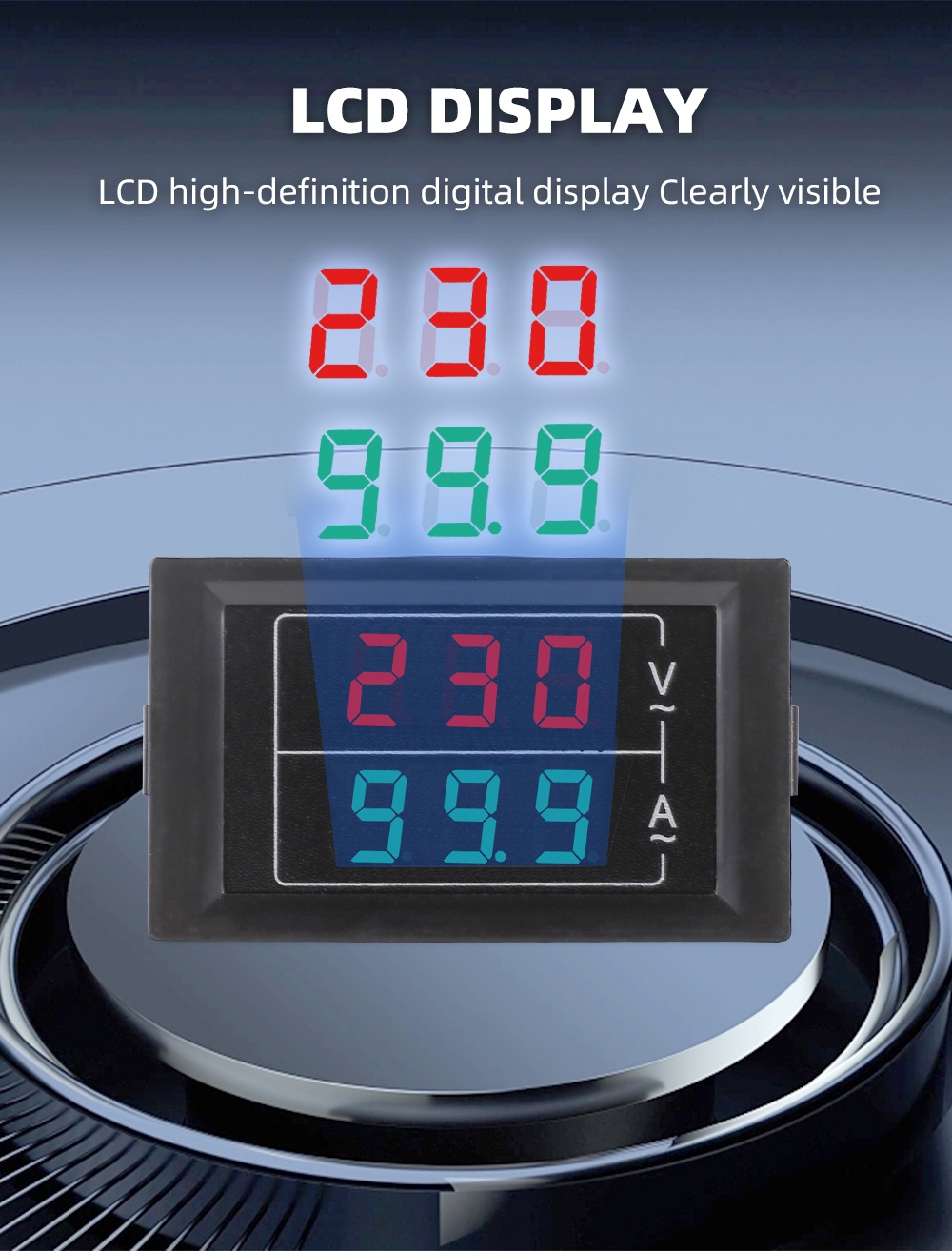 AC LED Digital Voltmeter Ammeter 60-500V 220V 380V 0-100A DL85 Dual ...