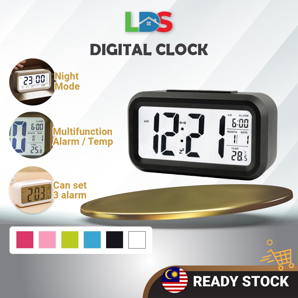LDS Digital Smart Clock Temperature Snooze Alarm Student LCD Mute ...
