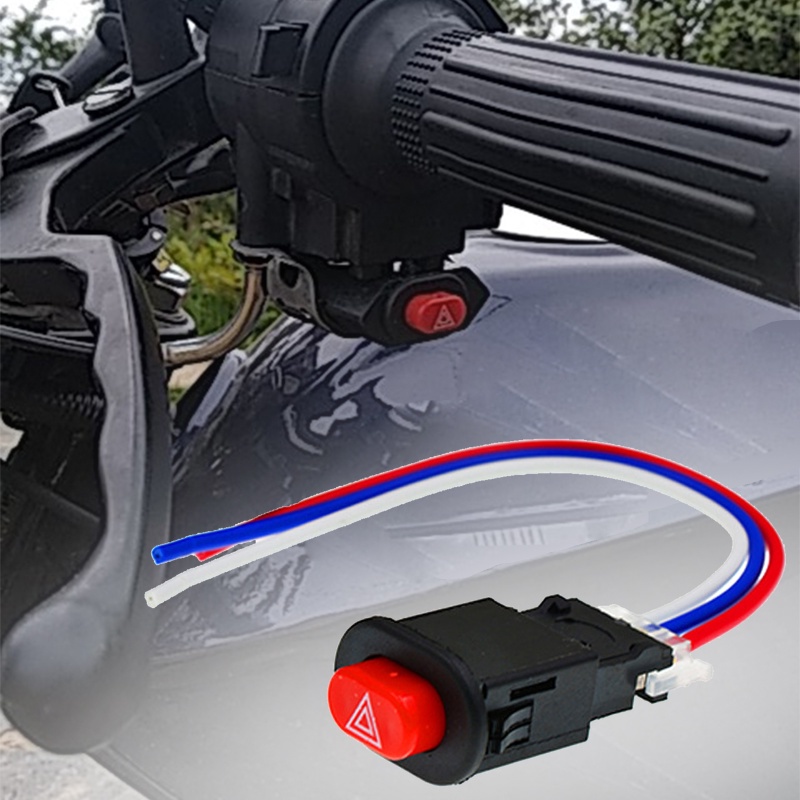RONXMOR 1PC Motorcycle Double Flash Switch Hazard Light Switch Button E ...