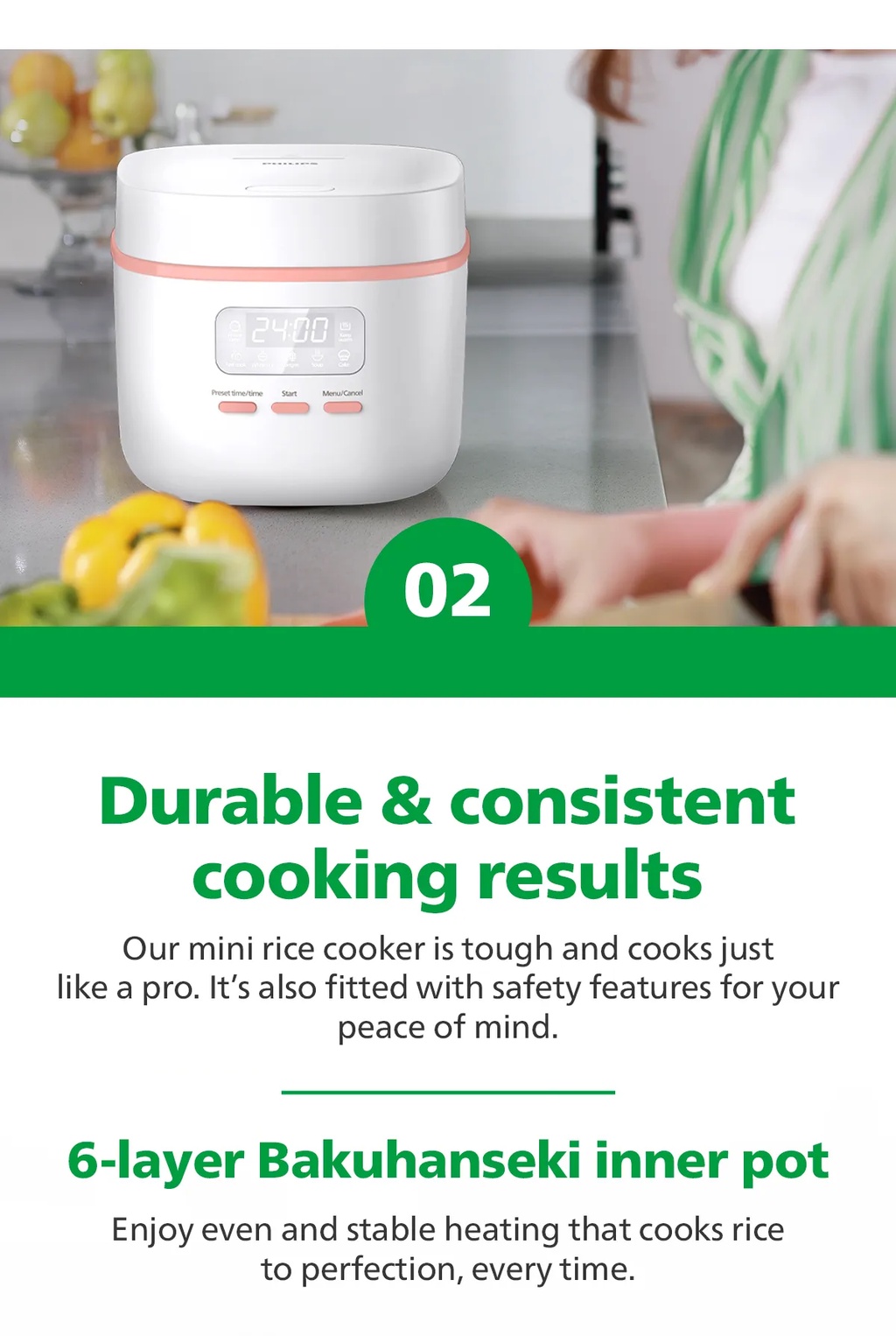 Philips 0.54 Liter Mini Rice Cooker HD3064/62 HD3064 | Shopee Malaysia