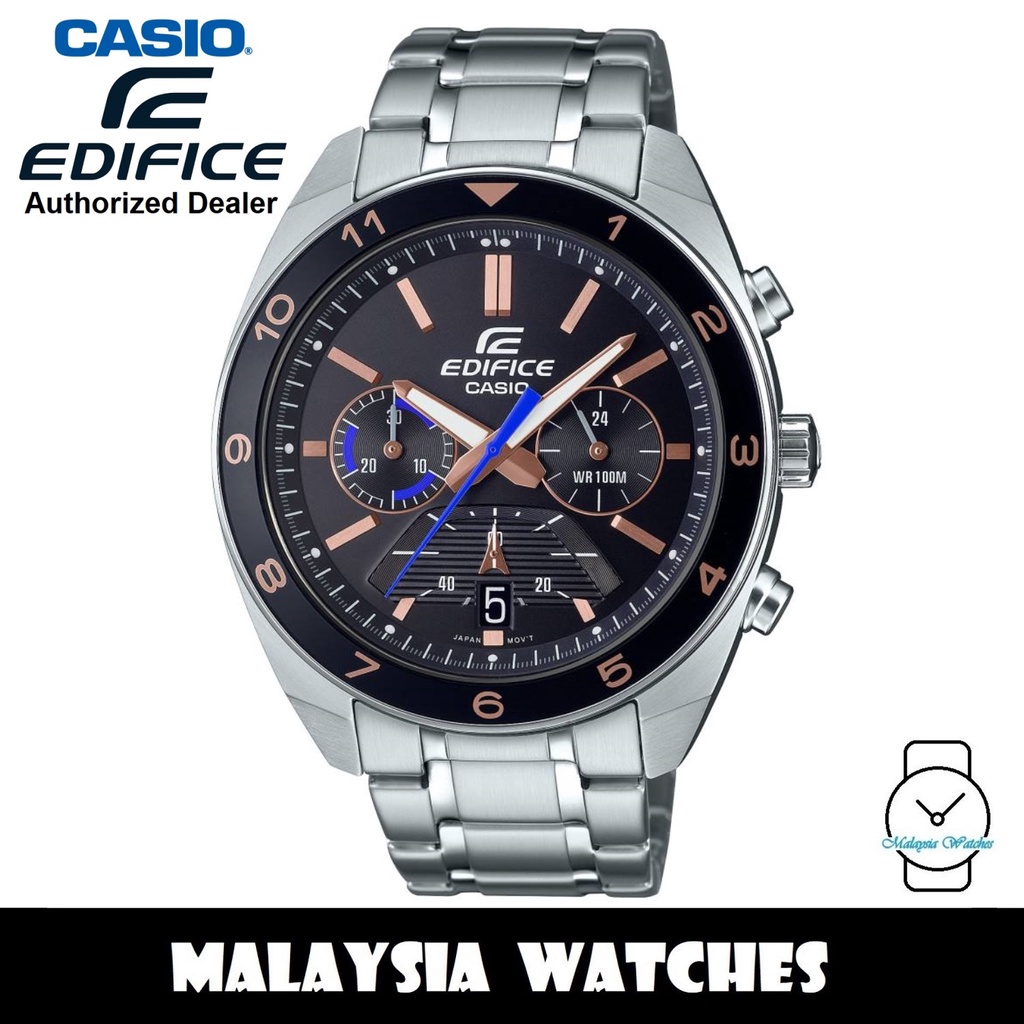 (OFFICIAL WARRANTY) Casio Edifice EFV-590D-1A Quartz Analog Stainless Steel Men's Watch EFV590D ...
