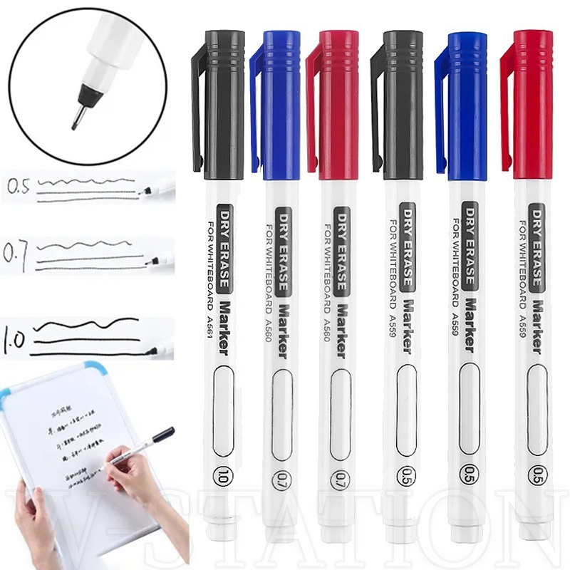 Ultra Fine Tip Erasable Marker / 0.5mm Erasable Whiteboard Pen / Office ...