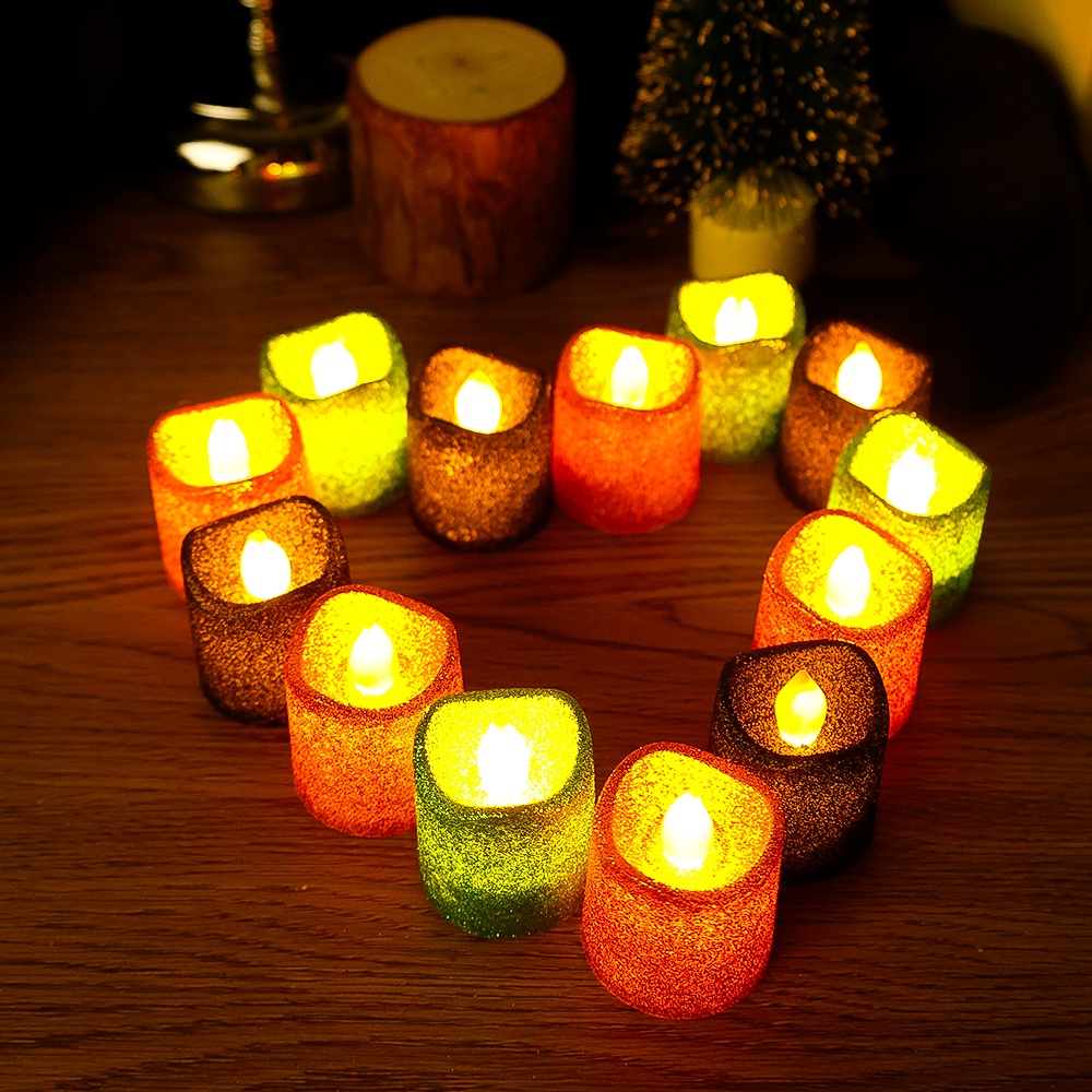 S/M/L 3 Sizes Acrylic Cup Flameless Electronic Candlestick Lamp Table ...
