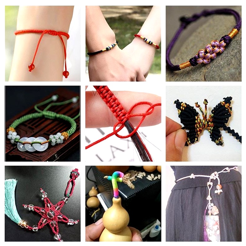 50 yards/roll 0.8mm wax thread beaded rope nylon rope cotton yarn DIY ...