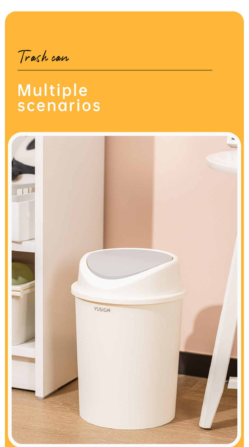 Deli Vusign Swing Top Dustbin Rubbish Bin Flip Top Trash Can Recycle ...