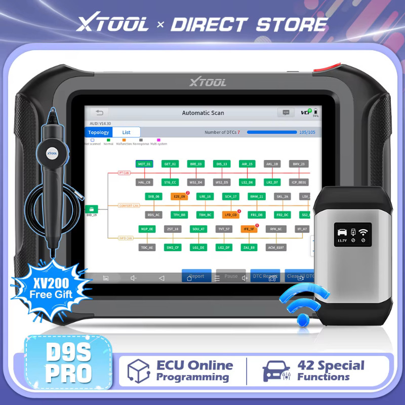 XTOOL D9S PRO Bluetooth Diagnostic Tools Automotive OBD2 Scanner ECU ...