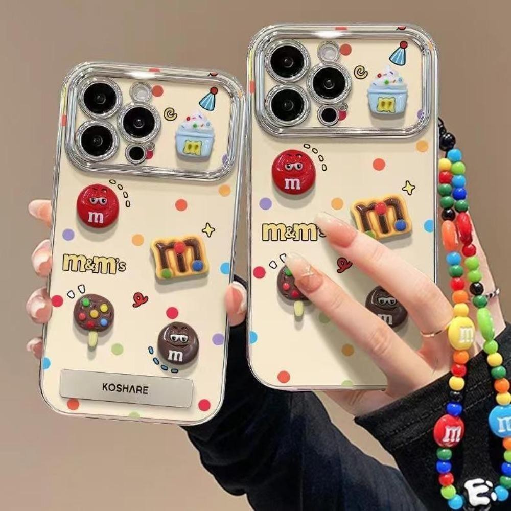 Cute M&M Electropating Phone Case for iPhone 11 16 15 14 13 12 Pro Xs ...