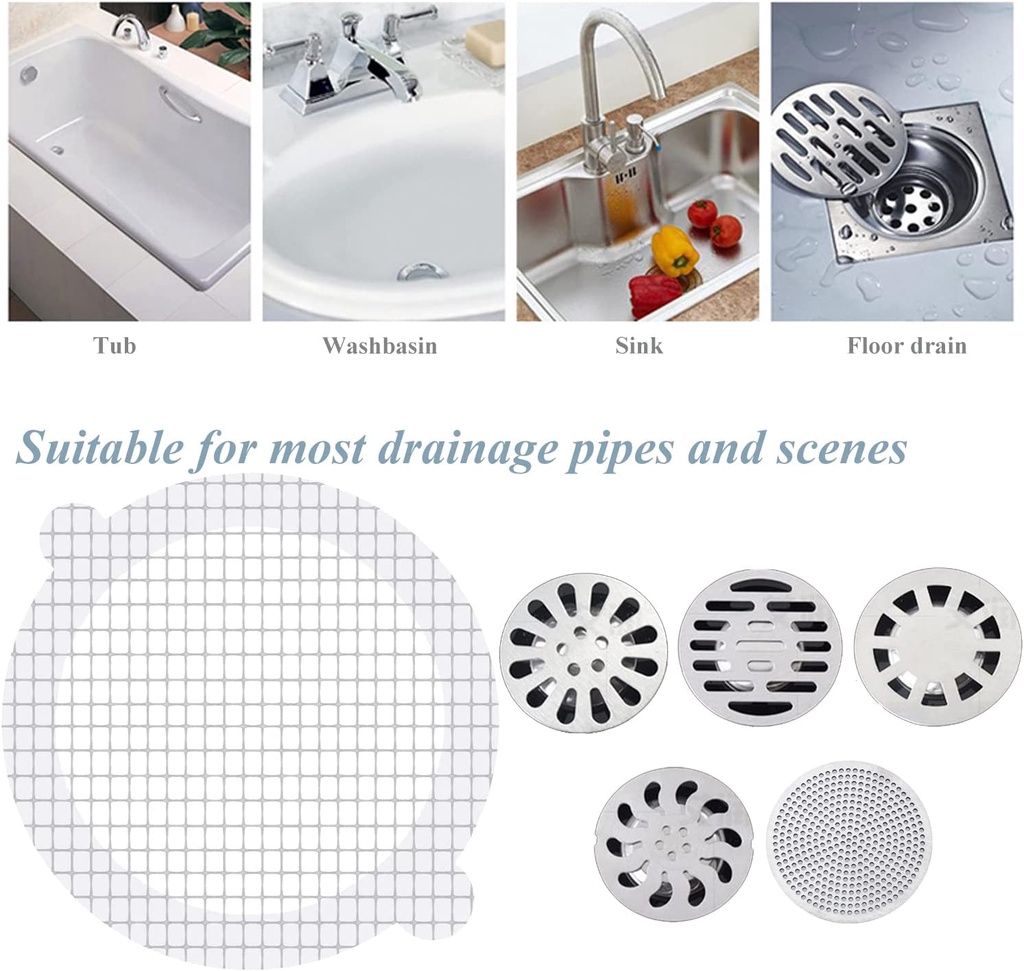 10pcs Pack Disposable Floor Drain Sticker Shower Hair Catcher Cover