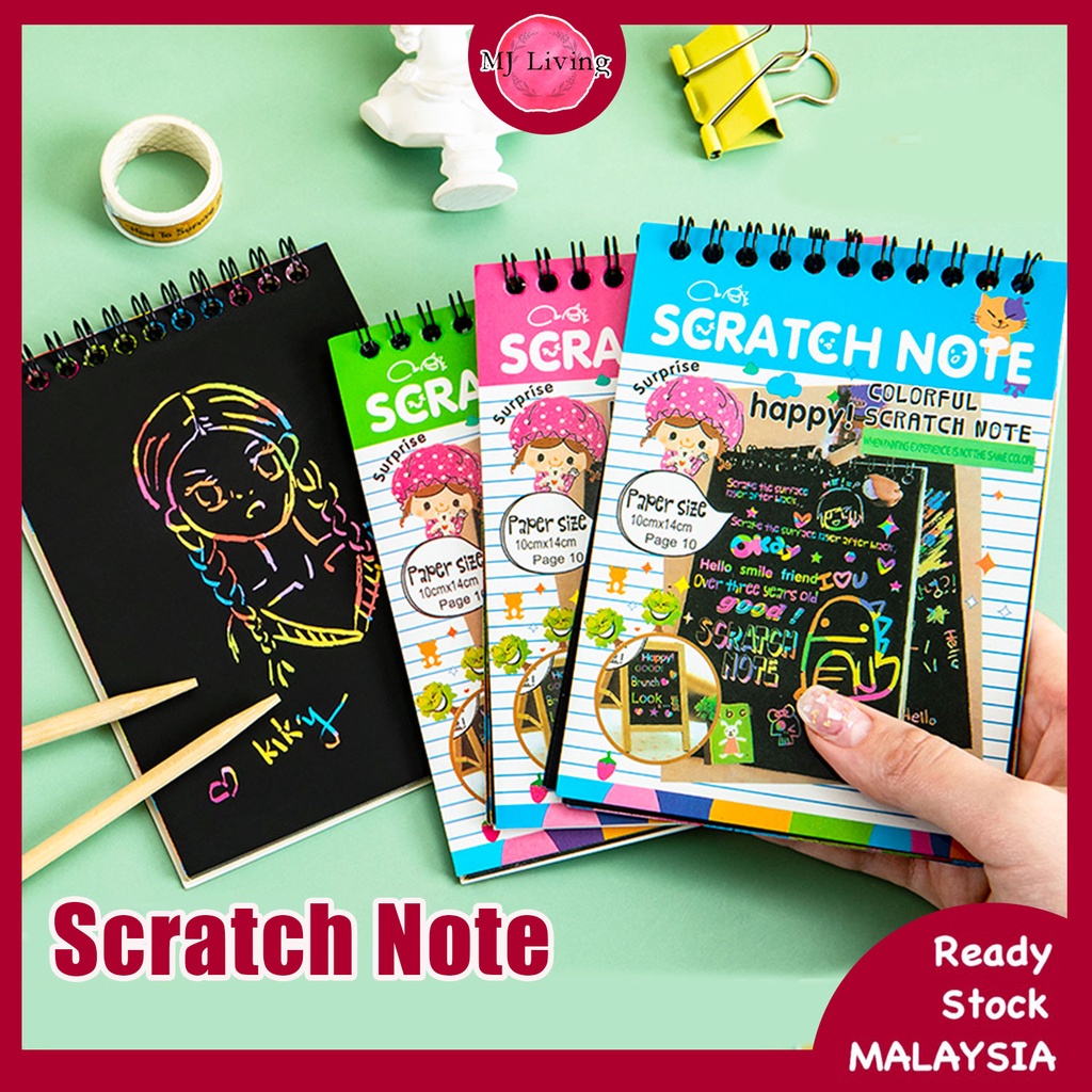 Kids Scratch Note Scratch Art Note Book Kids Rainbow Colorful Fun ...