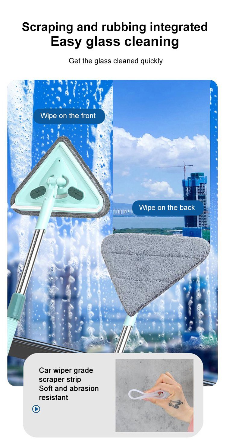 Large glass wiper mop wiper glass cleaner mop telescopic rod to wipe ...