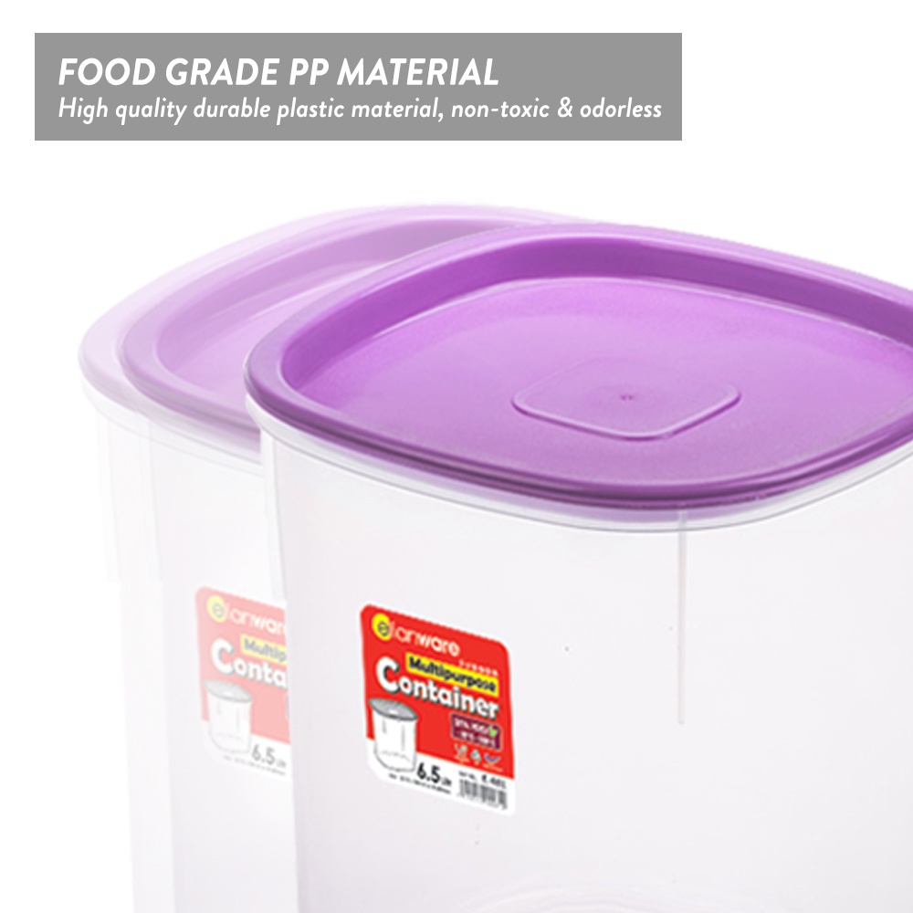 Elianware 1PC/3PCS 26Ltr Airtight Food Container Rice Storage Box Tong ...