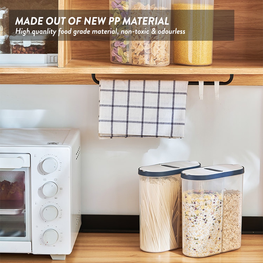 Elianware 3Ltr Cereal Dispenser Pasta Rice Snacks Food Storage Box ...