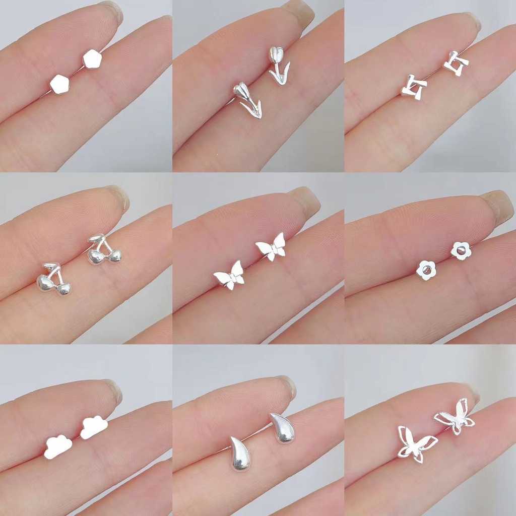 Earring 925 Silver Needle Girl Women Ins Mini Earing Ear Studs Subang ...