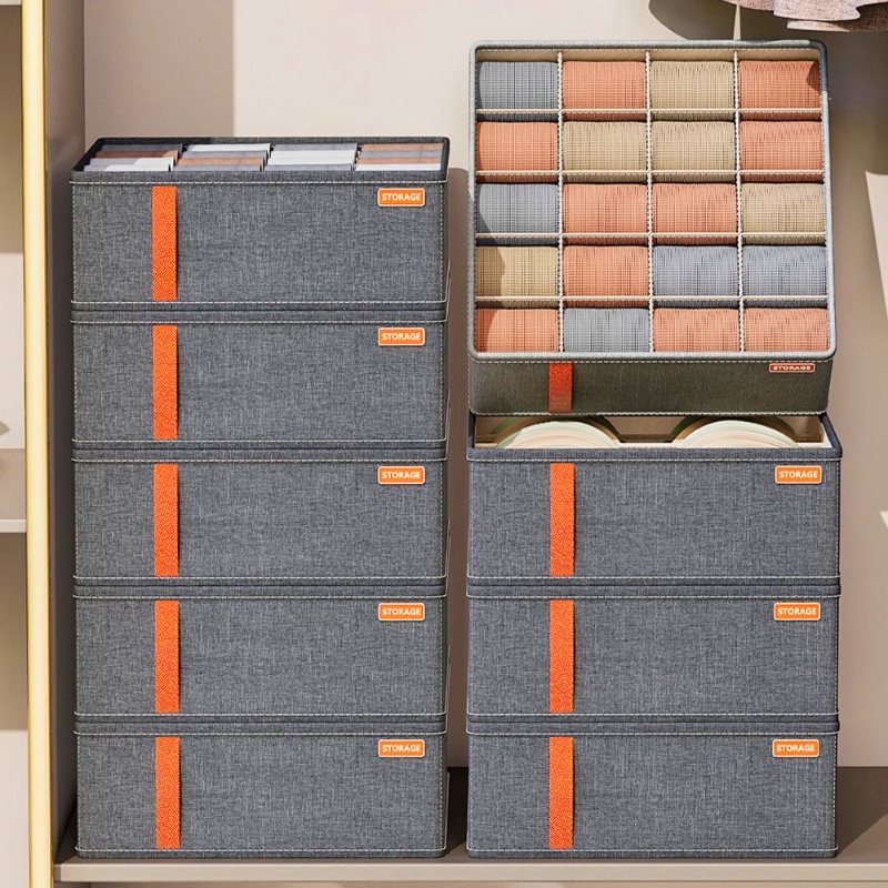 6/7/20 Grids Foldable Storage Box Bin Basket Wardrobe Closet Grid ...